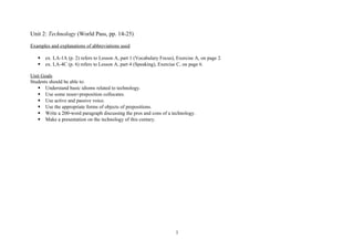 unit2lessonplan | DOC | Homework and Study | Education