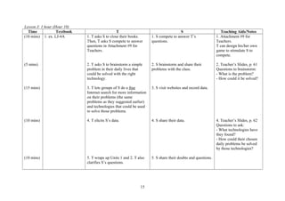 unit2lessonplan | DOC | Homework and Study | Education
