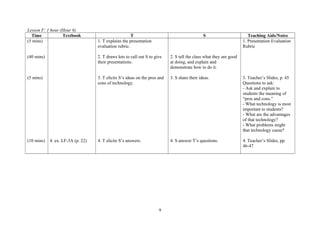 unit2lessonplan | DOC | Homework and Study | Education