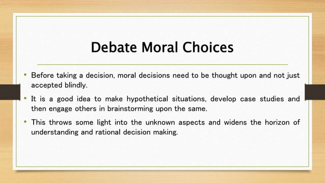 managerial thics ppt which consists of values, morals at workplace | PPT