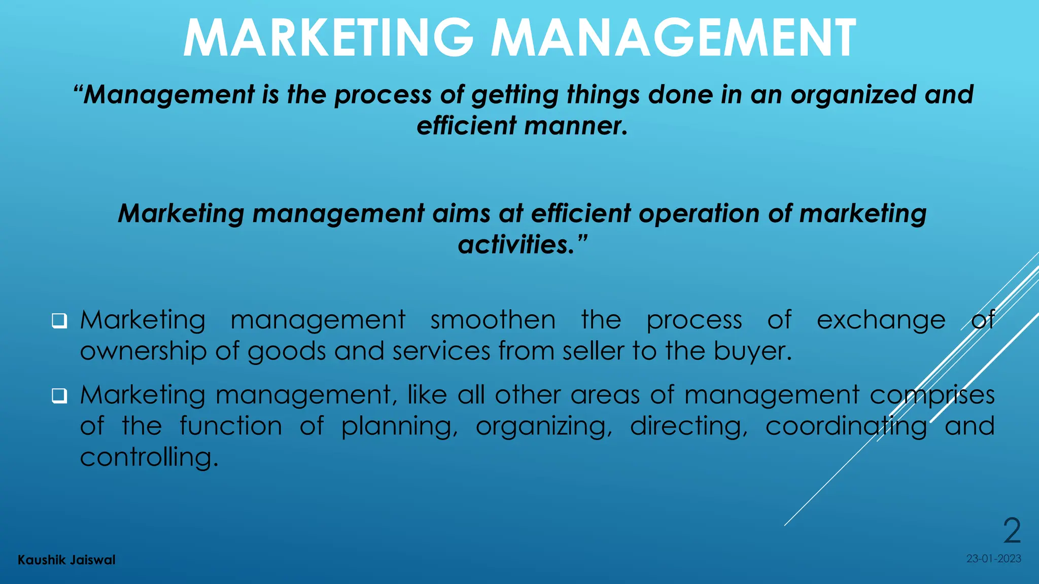 Unit 2 - Introduction to Marketing Management | PDF