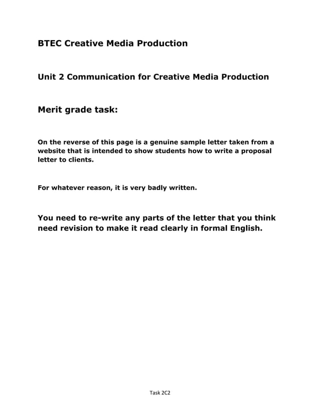 Unit 2 merit letter correction exercise | PDF