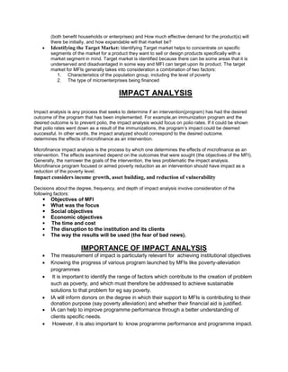 the target market and impact analysis | PDF