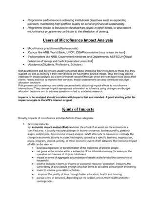 the target market and impact analysis | PDF