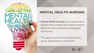 UNIT 2 Principles and Concept of Mental Health Nursing | PPTX
