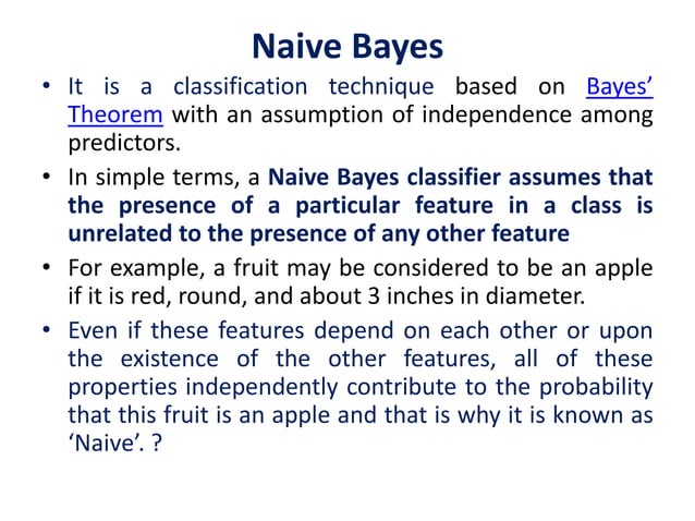UNIT2_NaiveBayes algorithms used in machine learning | PPT