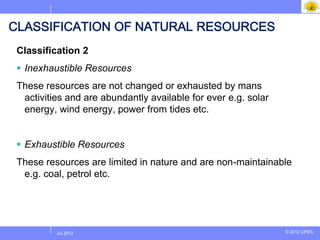 Unit 2 natural resources lecture 1 | PPTX