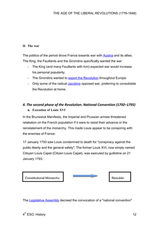 Unit 2nd The Age of the Liberal Revolutions | PDF