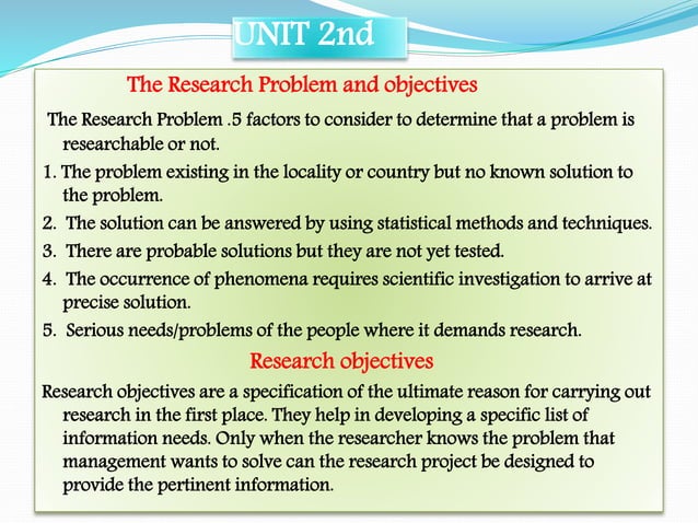 The Research Problem and objectives | PPTX | Education