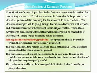 The Research Problem and objectives | PPTX