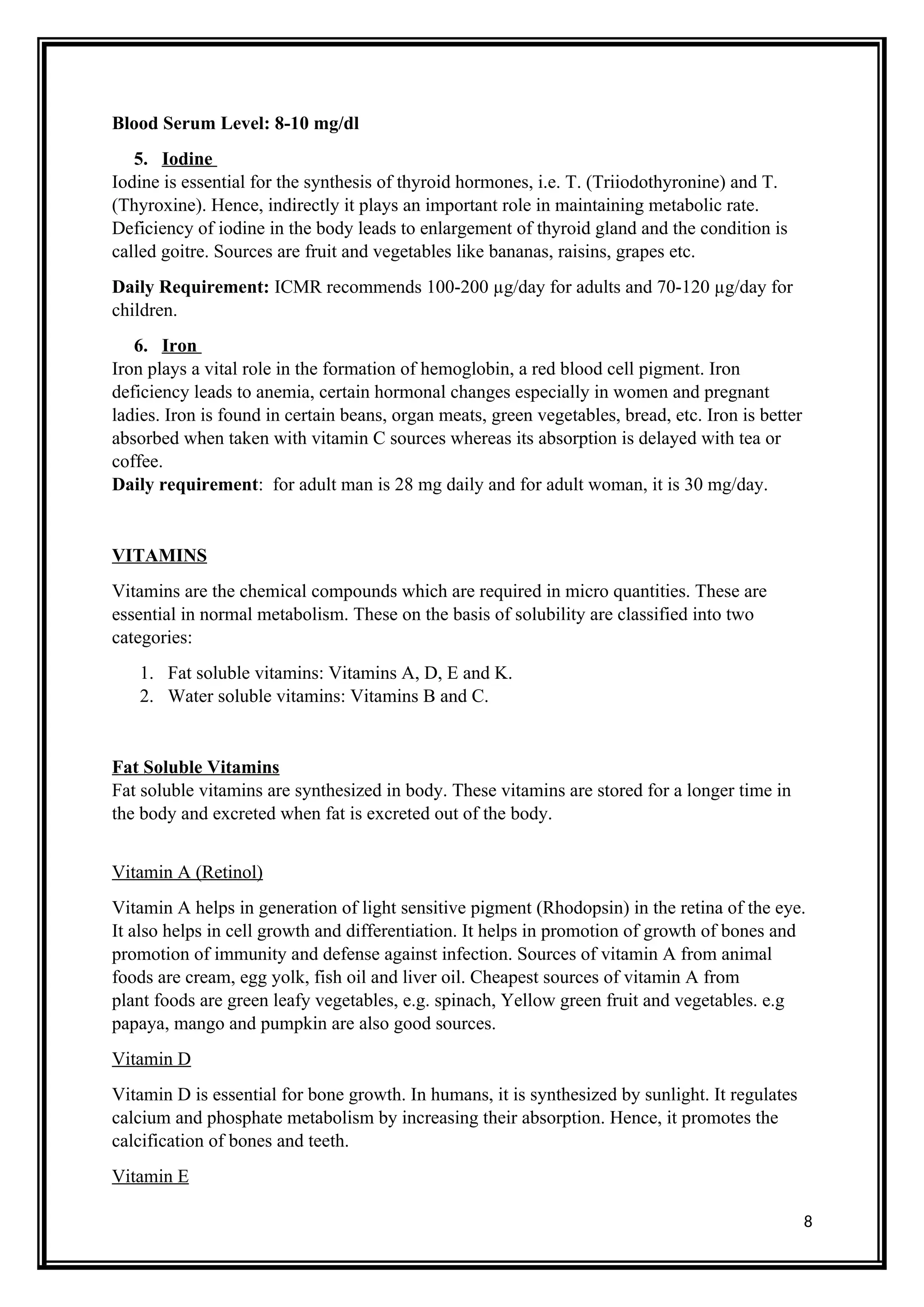 classification of food, in the terms of nutrition | DOCX