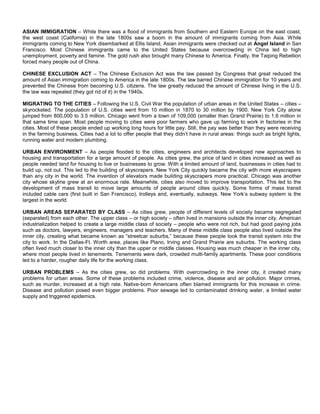 Unit 2 notes (industrialization and immiigration) | PDF