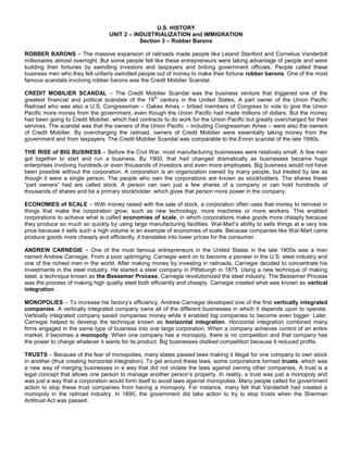 Unit 2 notes (industrialization and immiigration) | PDF