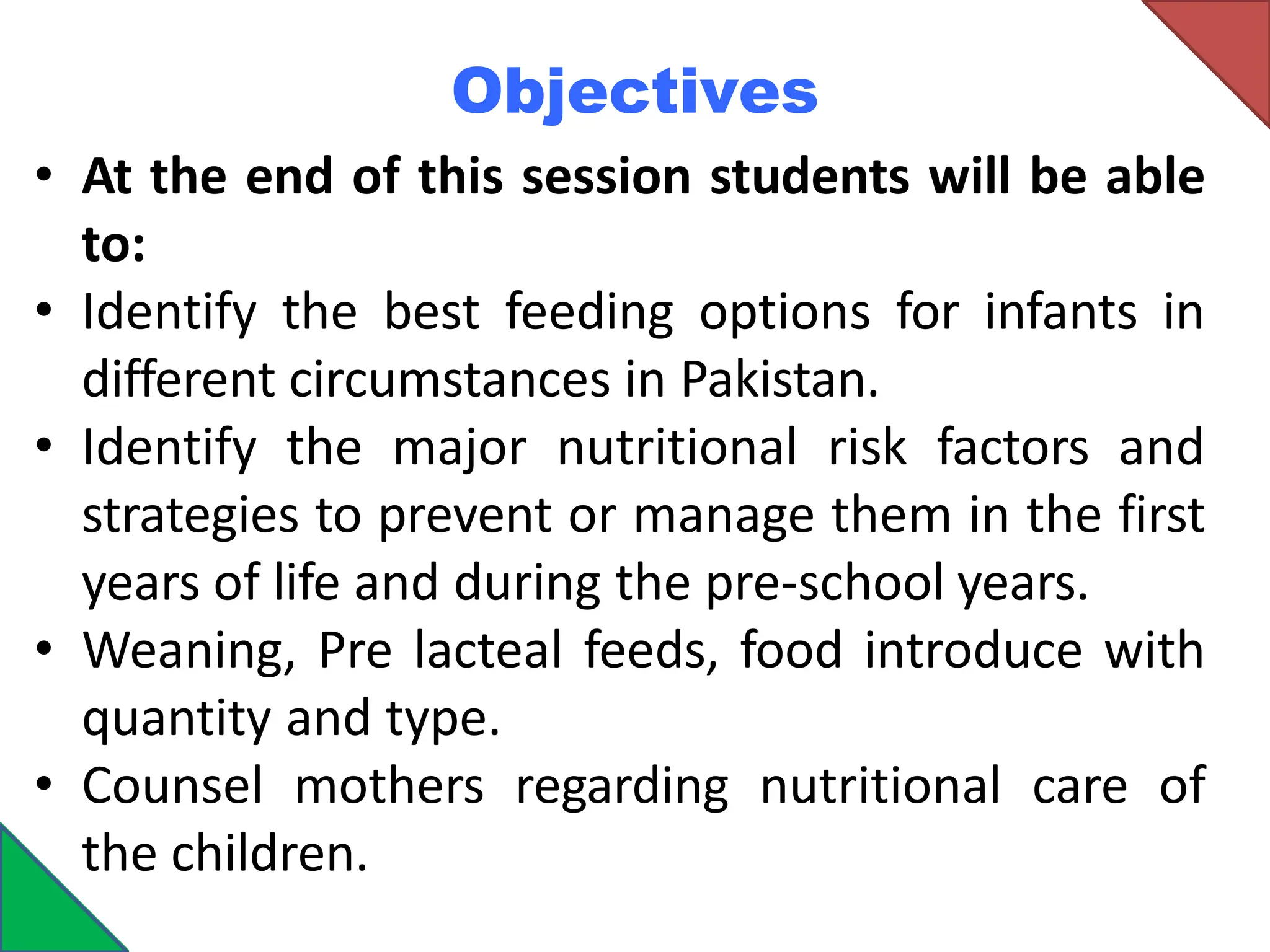 Unit 2; Nutritional Consideration in infancy and preschool years, Educational Platform.pptx