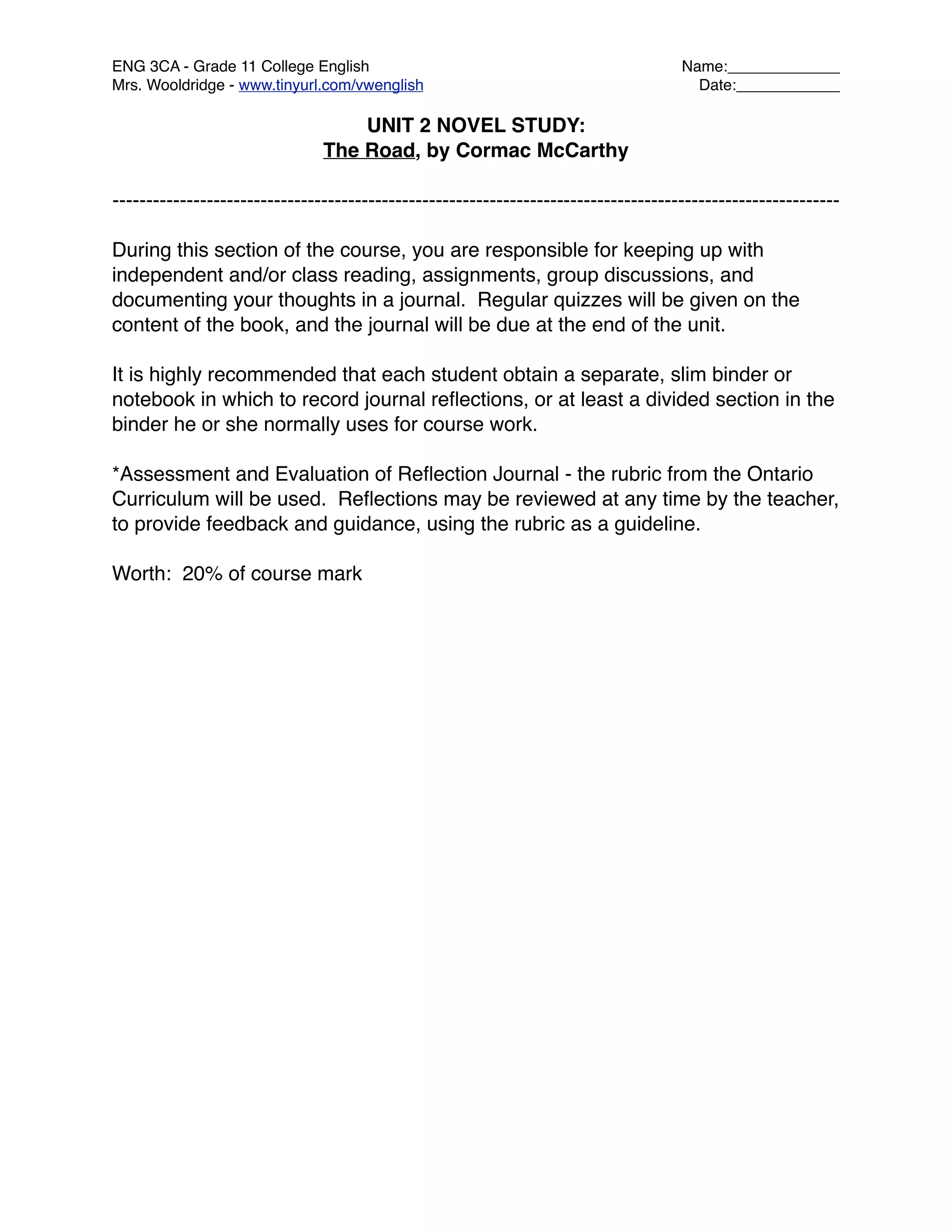 The Road, by Cormac McCarthy | PDF