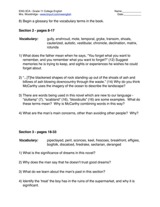 The Road, by Cormac McCarthy | PDF