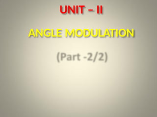 ANGLE MODULATION -Waveform &Its Characteristics | PPT