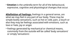 Unit 2 Emotion and Feelings(Introduction) | PPTX