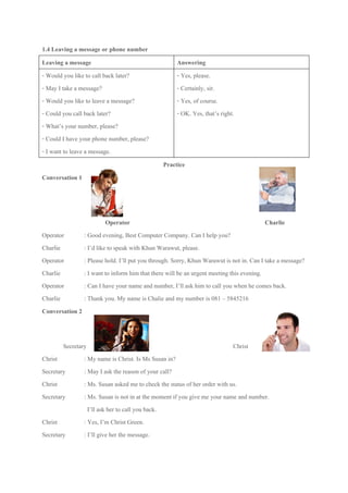 Unit 2 part 1 making a phone call | PDF