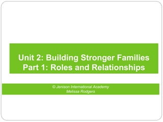 Unit 2 part 1 roles and relationships | PPTX