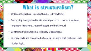 English Literature Structuralism And Its Application To