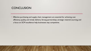 purchasing in supply chain management with its dimensions | PPTX