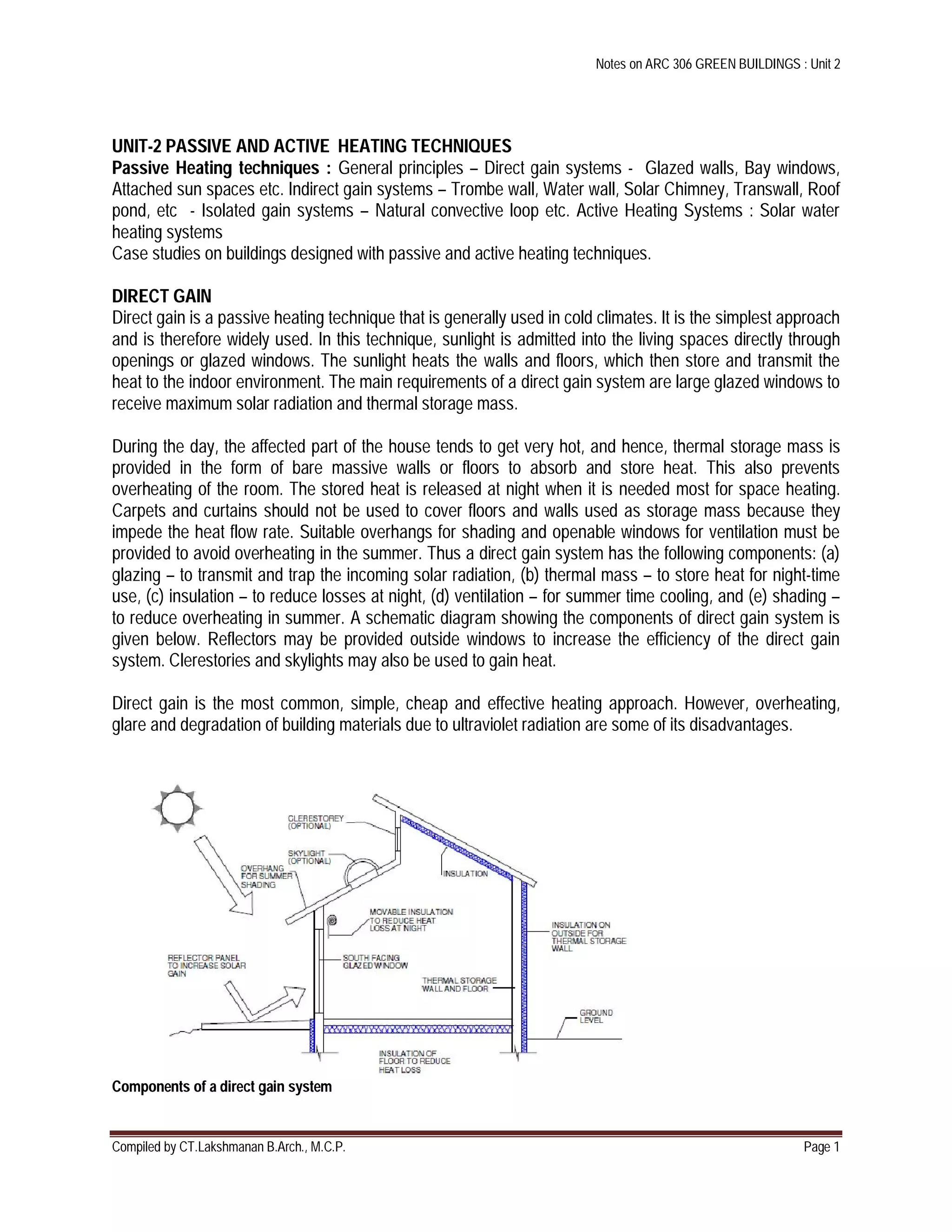 Green Buildings-passive heating techniques | PDF