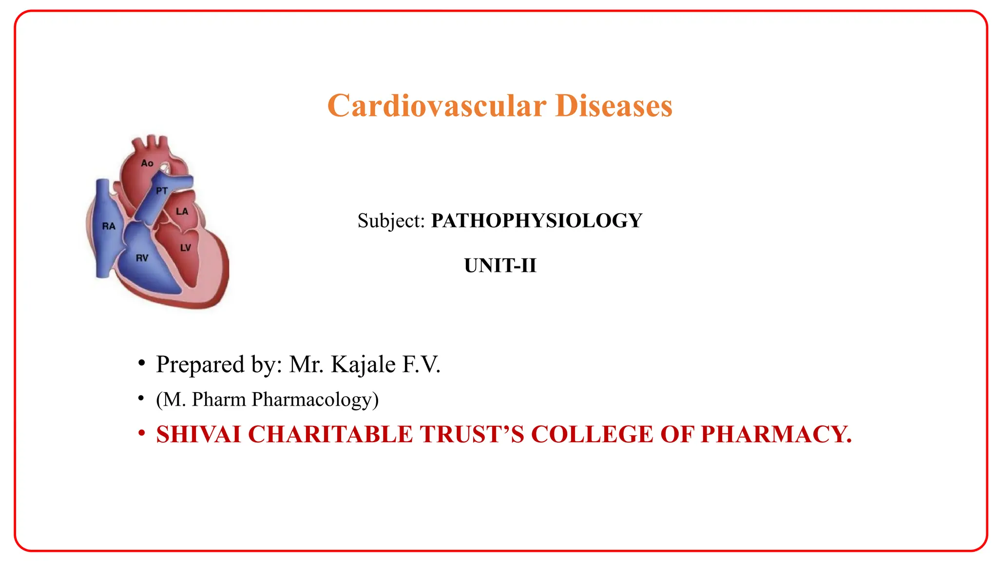 Unit 2 Pathophysiology. Cardiovascular Diseases | PPTX