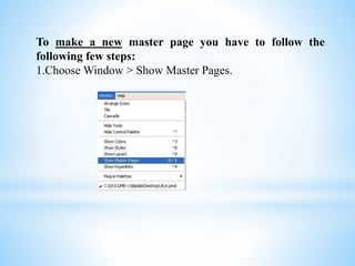 CREATING A MASTER PAGE | PPT