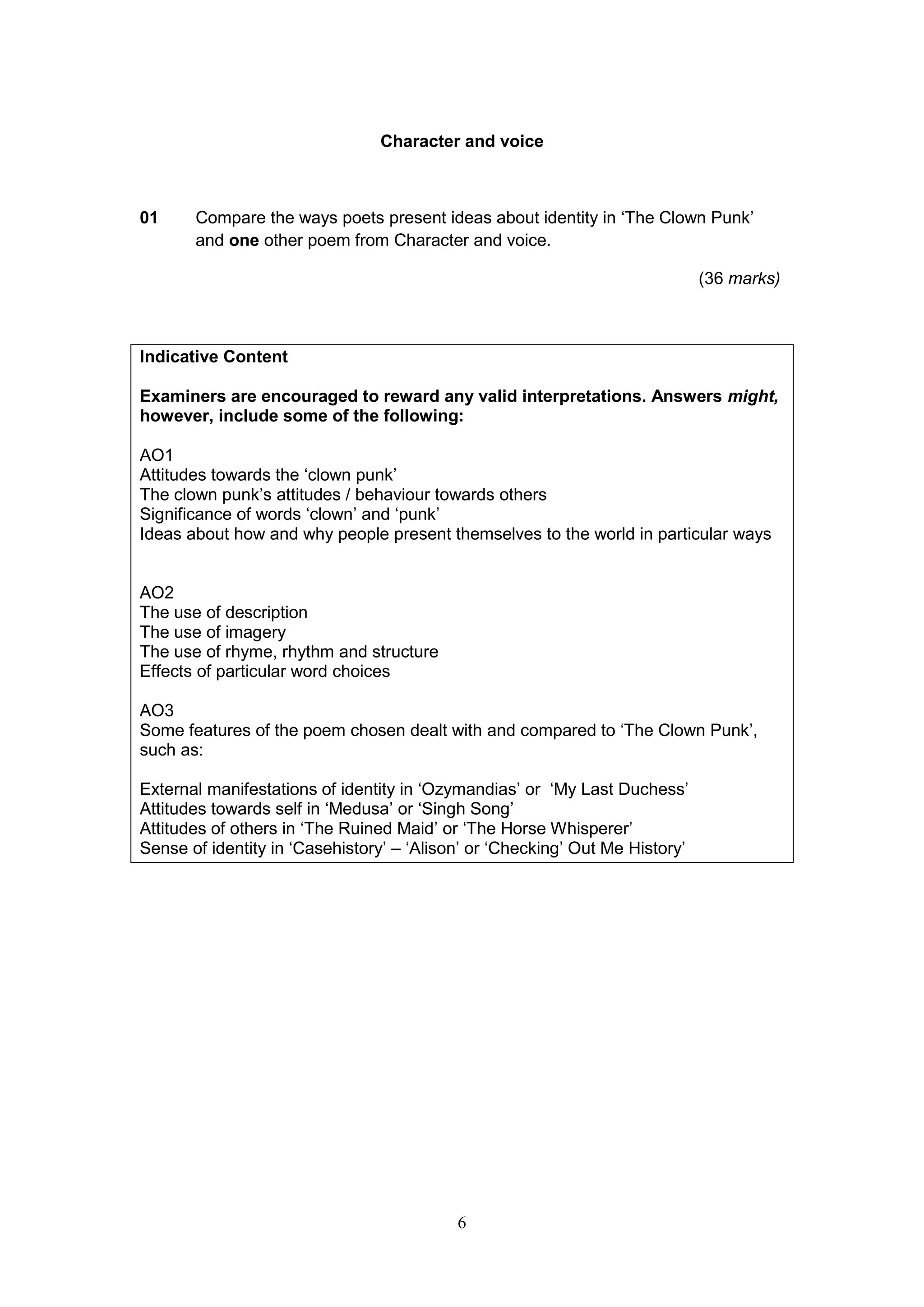 Unit 2 poetry mark scheme (higher) | PDF