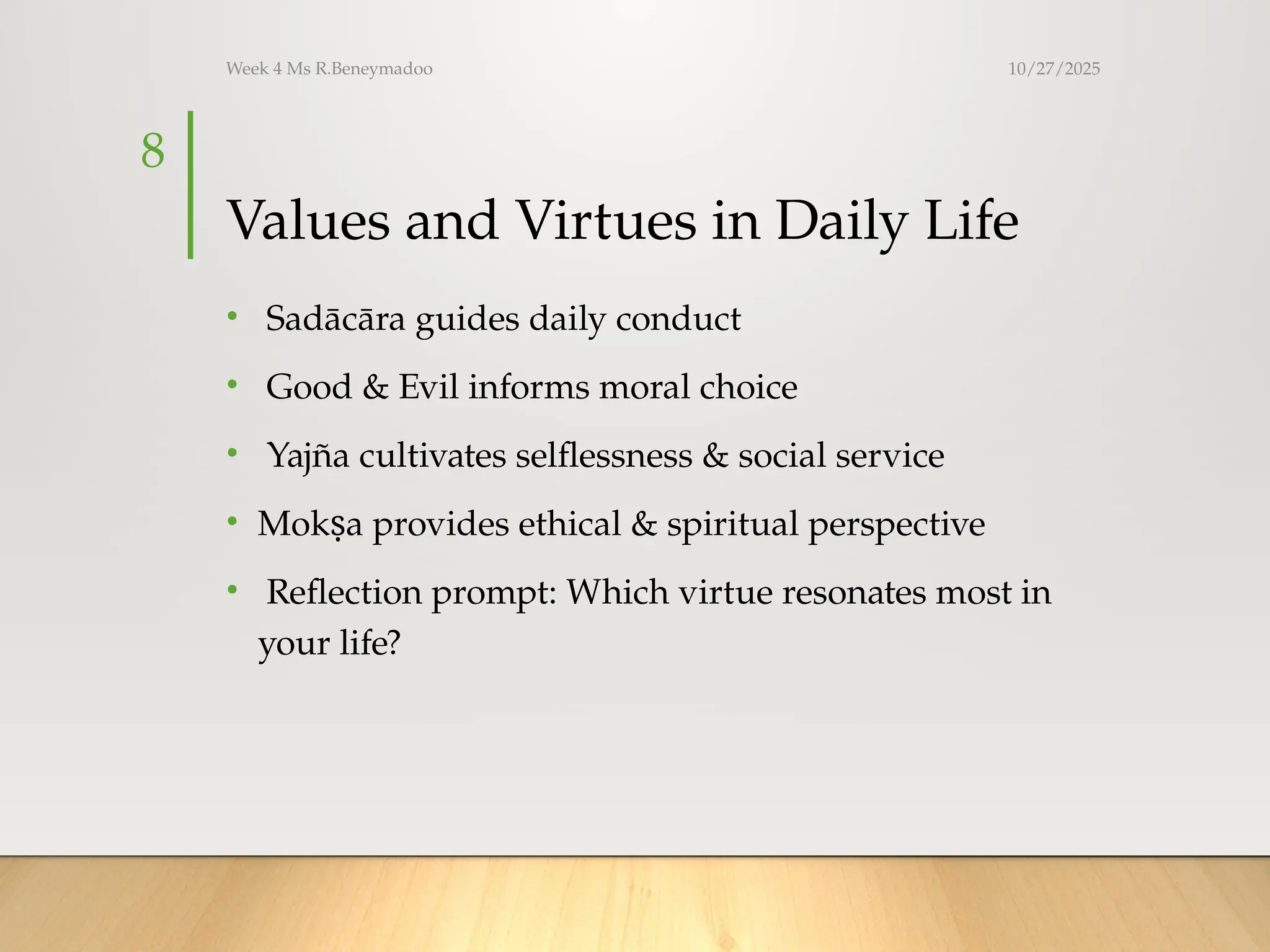 PPT on Values and Virtues In Indian Ethics- Cardinal Virtues | PPTX