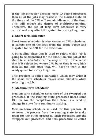Process And Scheduling Algorithms in os | PDF