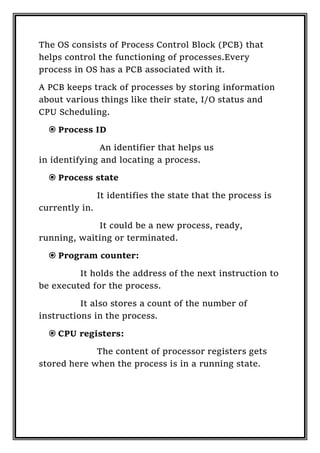 Process And Scheduling Algorithms in os | PDF