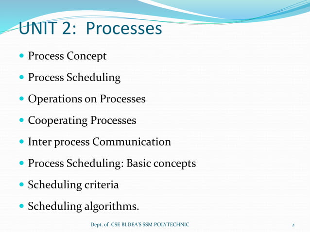 Unit 2 process Management | PPTX | Operating Systems | Computer Software and Applications