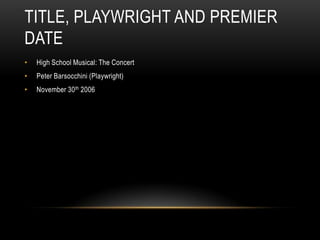 High School Musical | PPTX