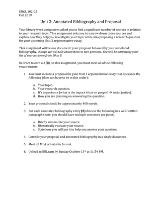 Unit 2 project fall 2019 | PDF