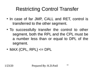 PAI Unit 2 Protection in 80386 segmentation | PDF