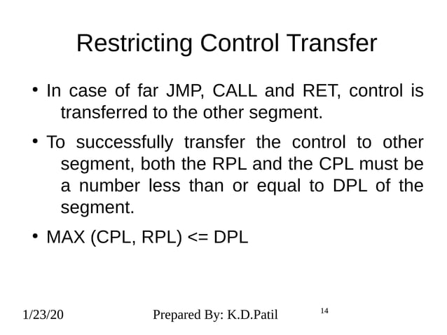 PAI Unit 2 Protection in 80386 segmentation | PDF