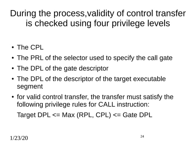 PAI Unit 2 Protection in 80386 segmentation | PDF