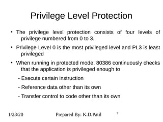 PAI Unit 2 Protection in 80386 segmentation | PDF
