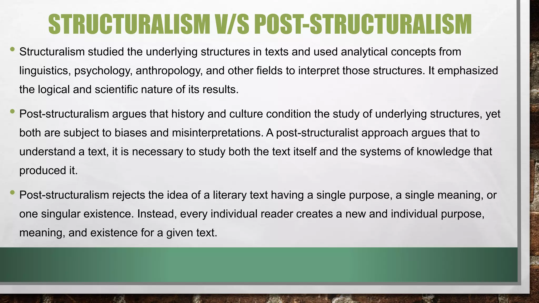 Literary Theory & Criticism pt 3: Post-Structuralism & Deconstruction | PDF