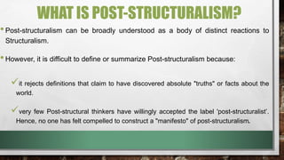 Literary Theory & Criticism pt 3: Post-Structuralism & Deconstruction | PDF