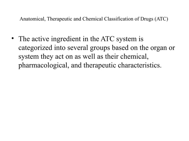 Fundamentals of ATC Coding DDD and INN Classification | PPTX