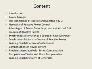 Unit 2 Reactive Power Management | PPTX