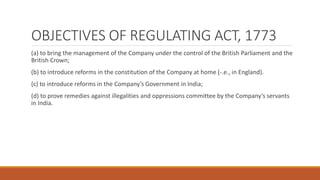 REGULATING ACT OF 1773 AND SUPREME COURT | PPT