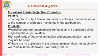 UNIT 2 relational algebra and Structured Query Language | PPT