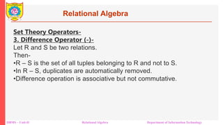 UNIT 2 relational algebra and Structured Query Language | PPT