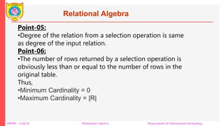UNIT 2 relational algebra and Structured Query Language | PPT