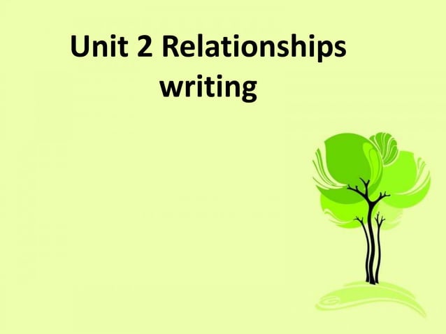 Unit 2 relationships lesson 6 writing | PPT