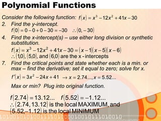 Polynomial Functions Review | PPT